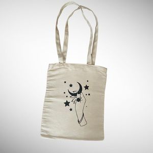 Bags | Moon And Stars Printed Canvas Tote Bag | Poshmark